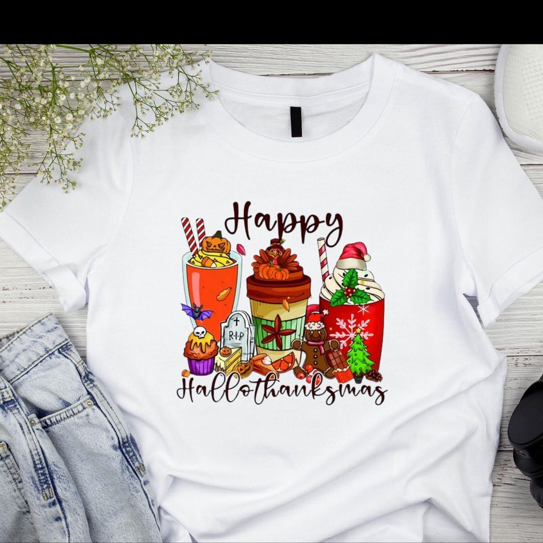 Happy Hallo Thanksmas Dtf,ready to Press,custom Heat Transfer,popular ...