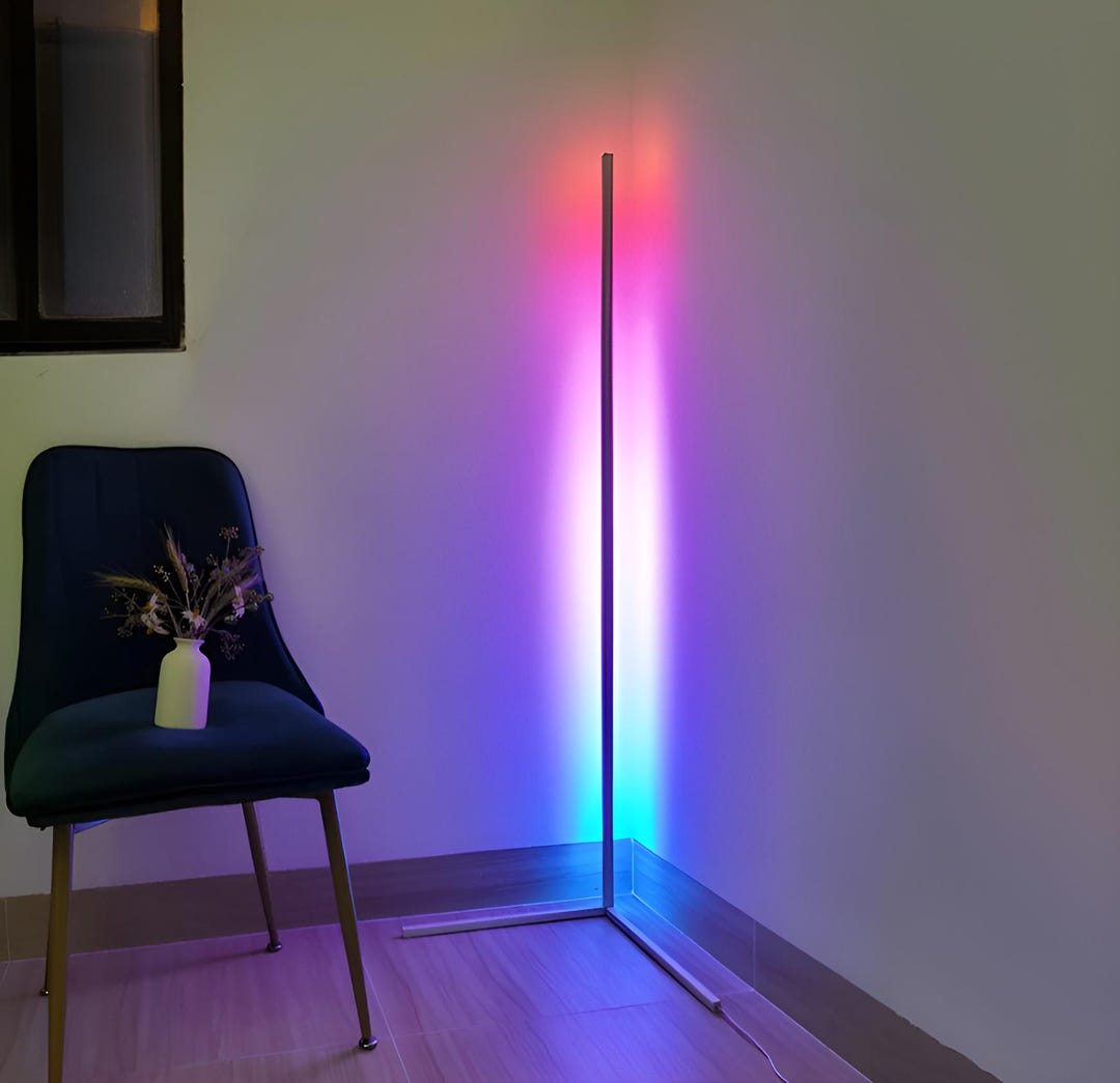 Colorful RGB & LED Floor Lamp Indoor Light Stand Lamp Modern Standing ...