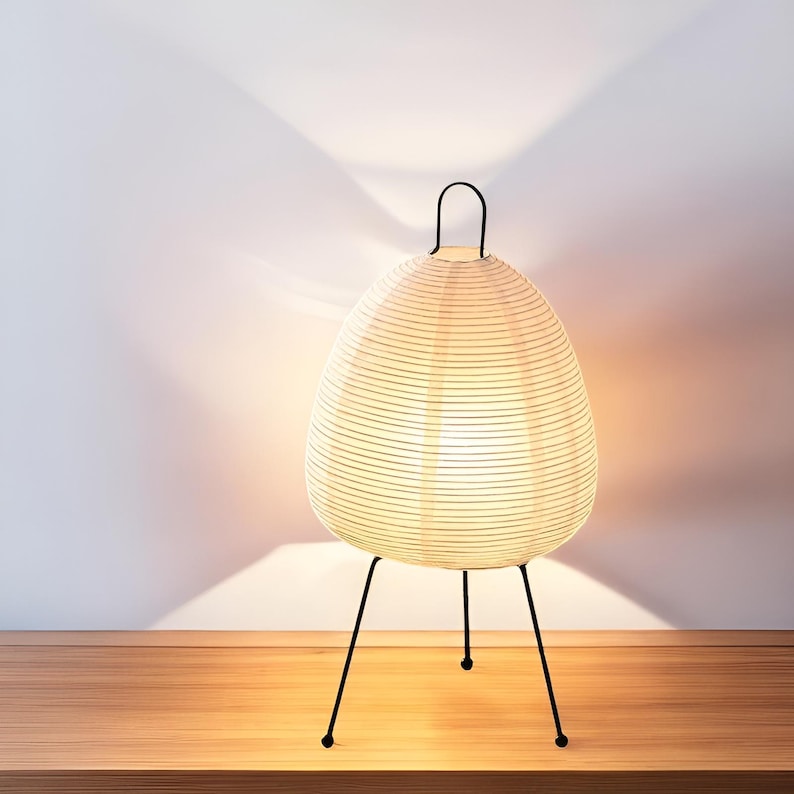 Japanese Rice Paper Lamp Wabi Sabi Floor Lantern Interior Mid Century ...