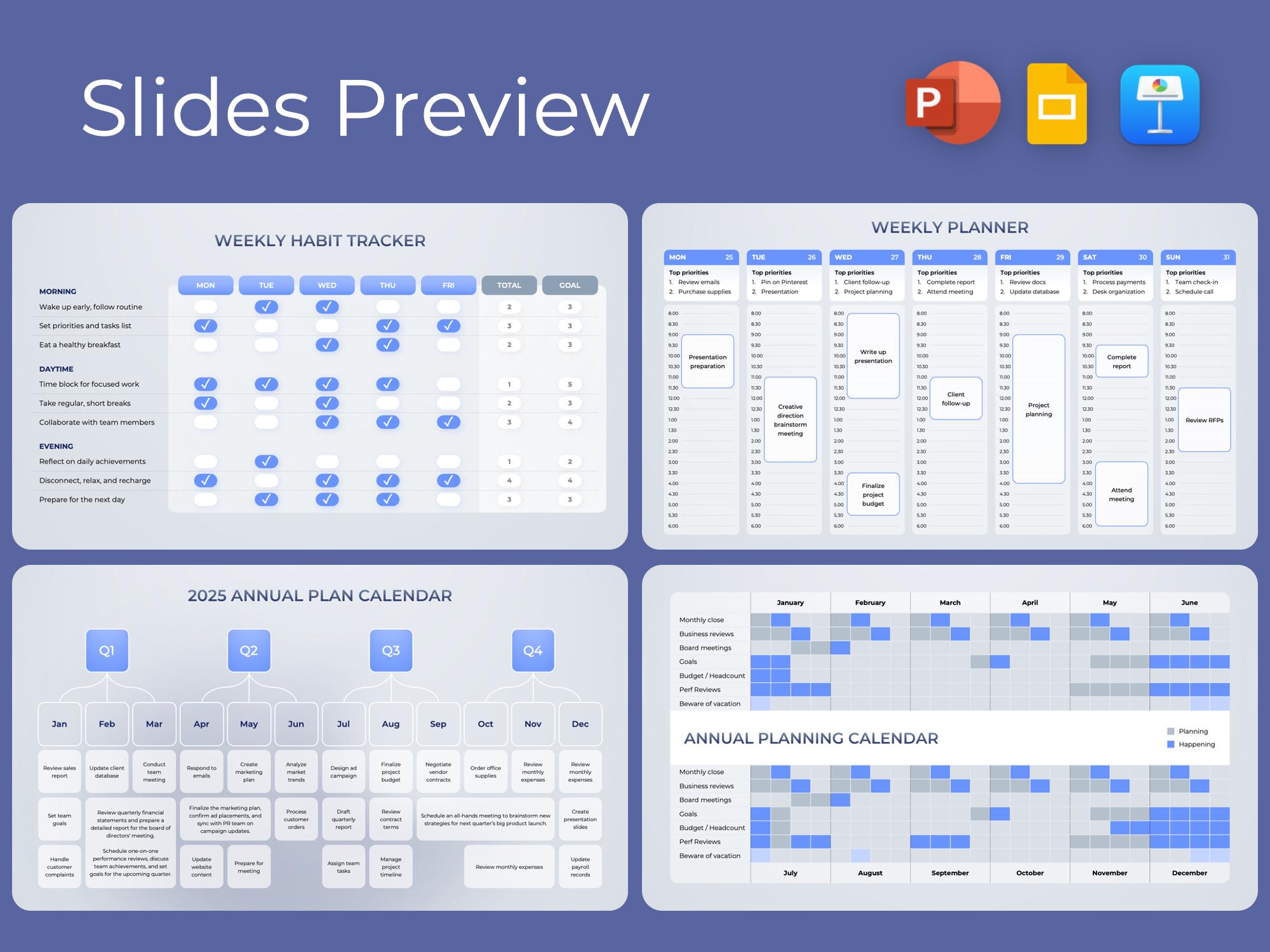 2025 Calendar, Annual Planning Presentation Template Annual, Yearly ...