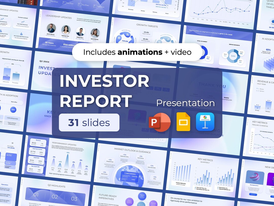 Investor Report Template Board Meeting, Shareholder Updates, Corporate ...