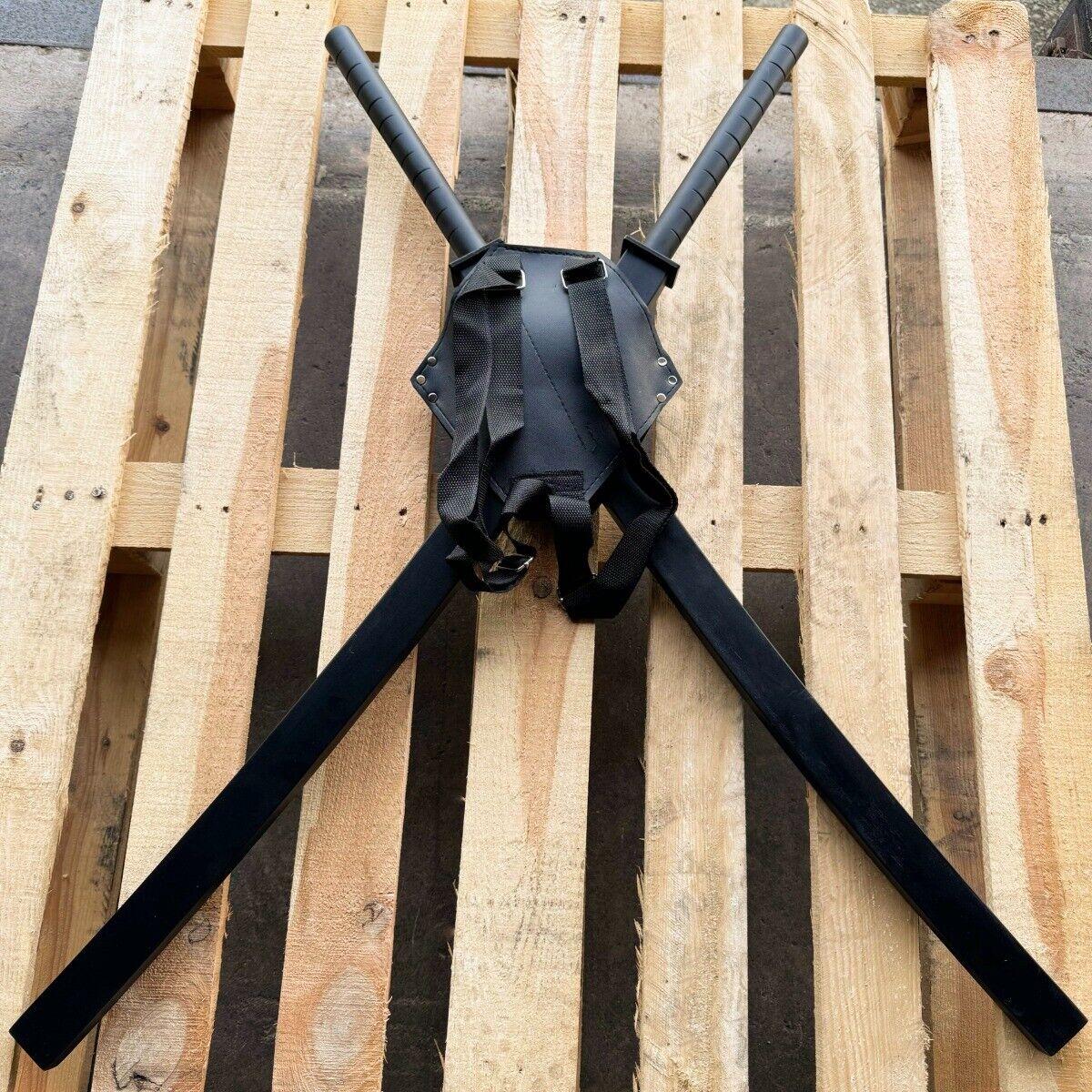 Deadpool Samurai Twin Katana Set Carbon Steel Swords Tsuba Dual W ...