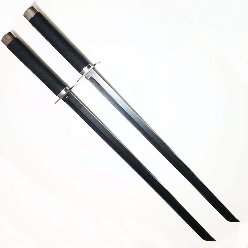 2 PC Double Twin Ninja Samurai Sword, Samurai Twin Katana Set Carbon ...