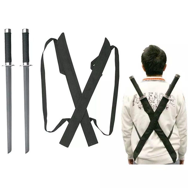 2 PC Double Twin Ninja Samurai Sword, Samurai Twin Katana Set Carbon ...