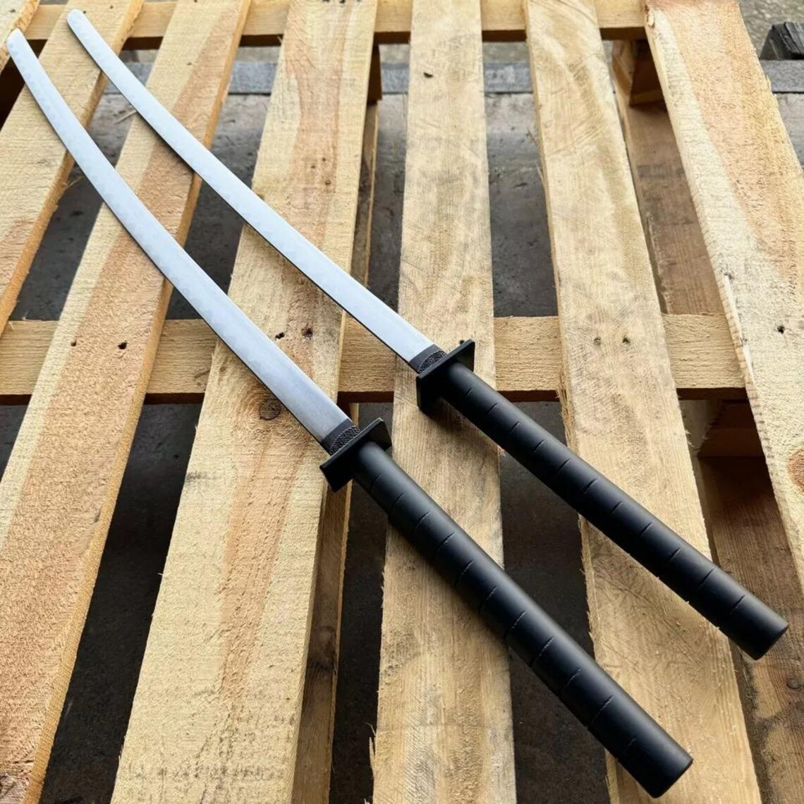 2 PC Double Twin Ninja Samurai Sword, Samurai Twin Katana Set Carbon ...