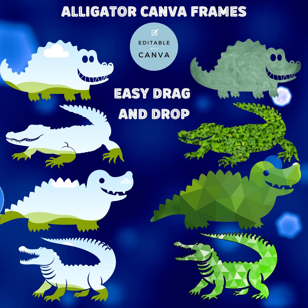 CANVA FRAMES ALLIGATORS - 41 Designs, Cute and Fierce Alligator ...