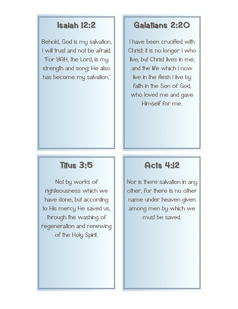 BIBLE VERSE MEMORY Flash Cards, Whole Armor of God Eph. 6 and Related ...