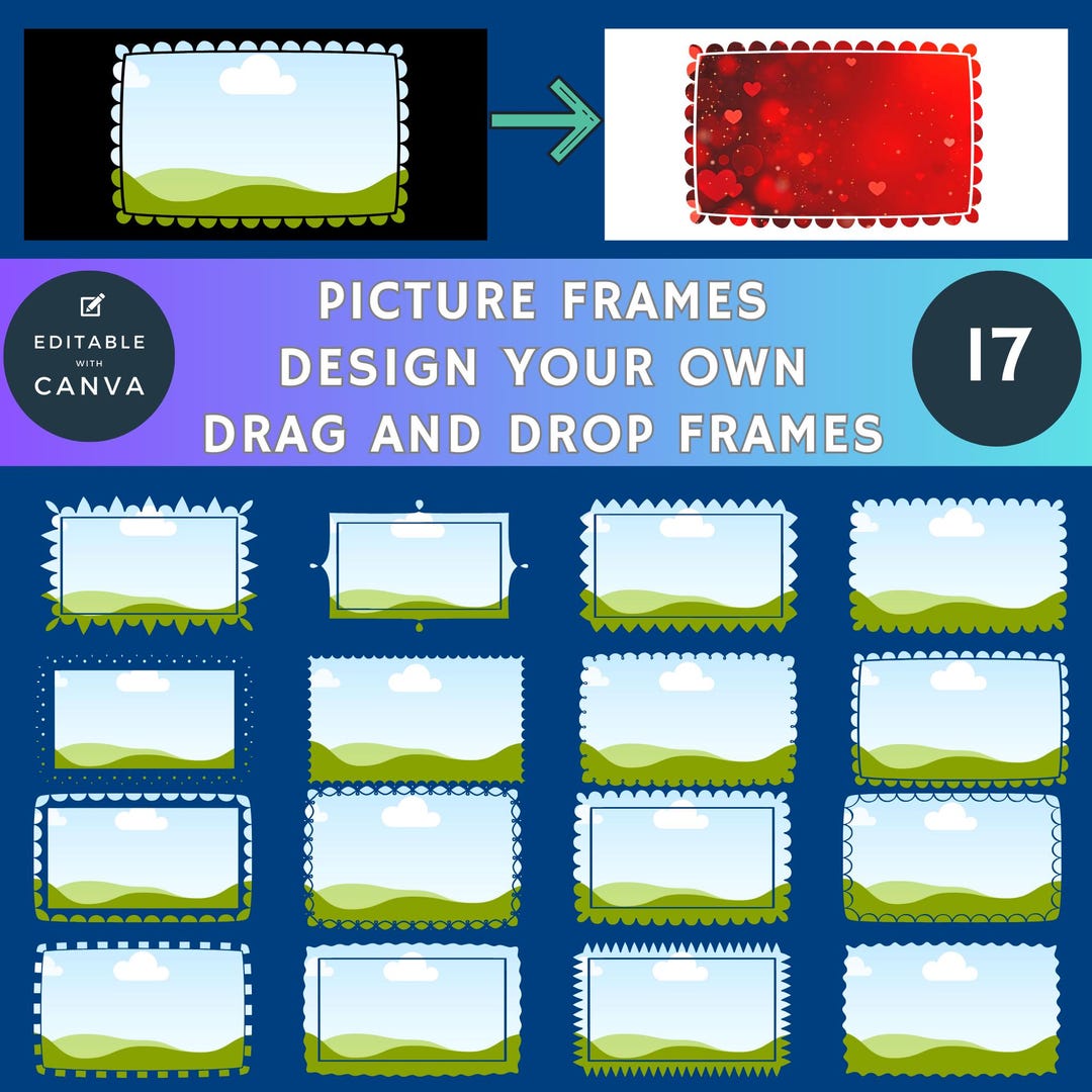 CANVA FRAMES - 17 Rectangular Picture Frame Designs! Easy Drag+drop ...