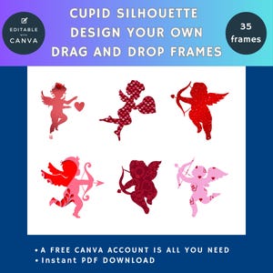 CANVA FRAMES Bundle of Cupid Heart Valentine Love Designs, 35 Frames ...