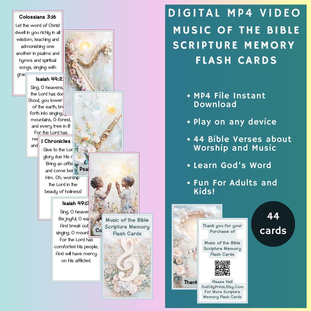 DIGITAL Video Music of the Bible MP4 Memory Flash Cards, (beyond Psalms ...