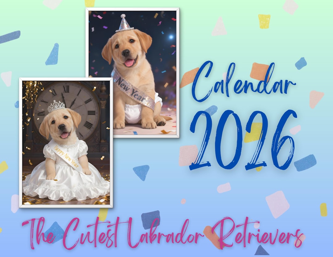 Labrador Retriever 2026 Printable Calendar | Dog Breed Art | One-page ...