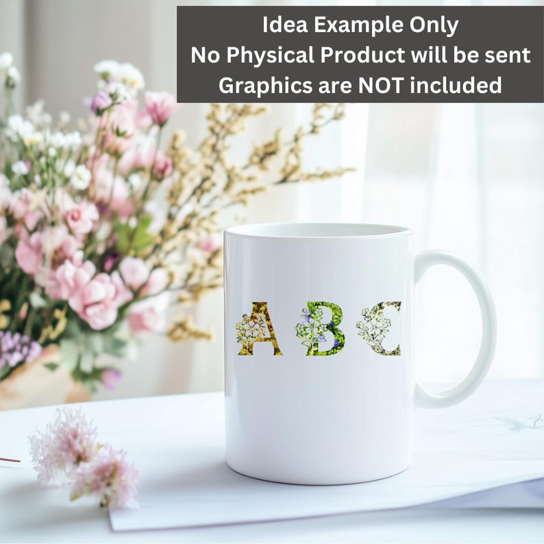 CANVA FRAMES Bundle of Mona FLORAL Alphabet Flower Designs, Upper ...