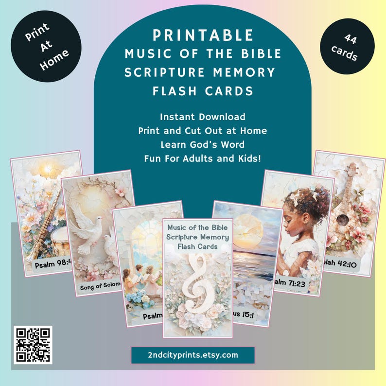 BIBLE VERSE MEMORY Flash Cards, Music of the Bible (psalms and More ...