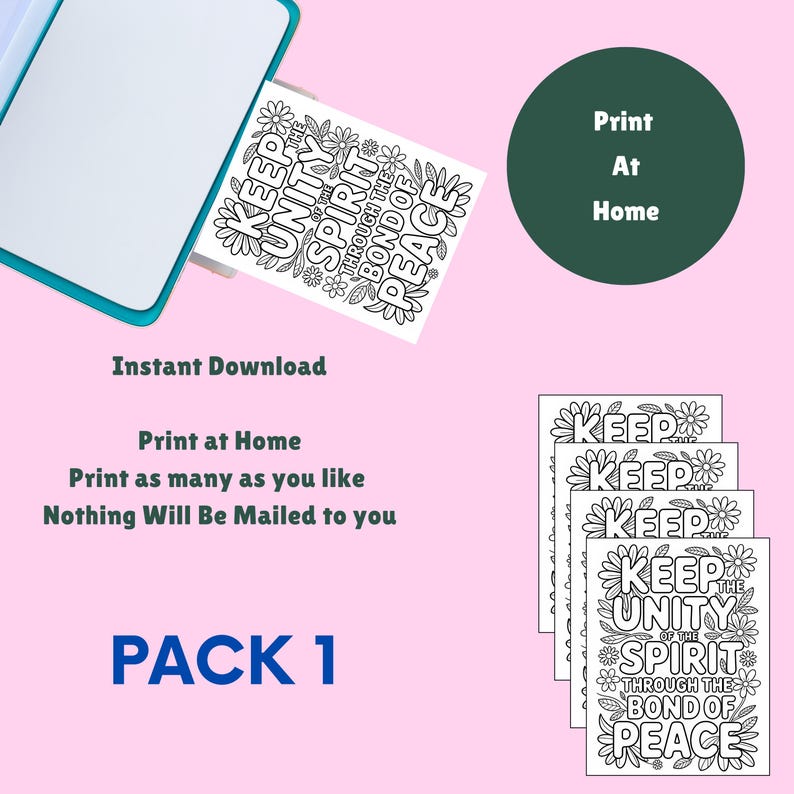 Peace & Joy Bible Verse Coloring Pages | Printable Christian Coloring ...
