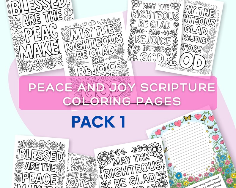 Peace & Joy Bible Verse Coloring Pages | Printable Christian Coloring ...