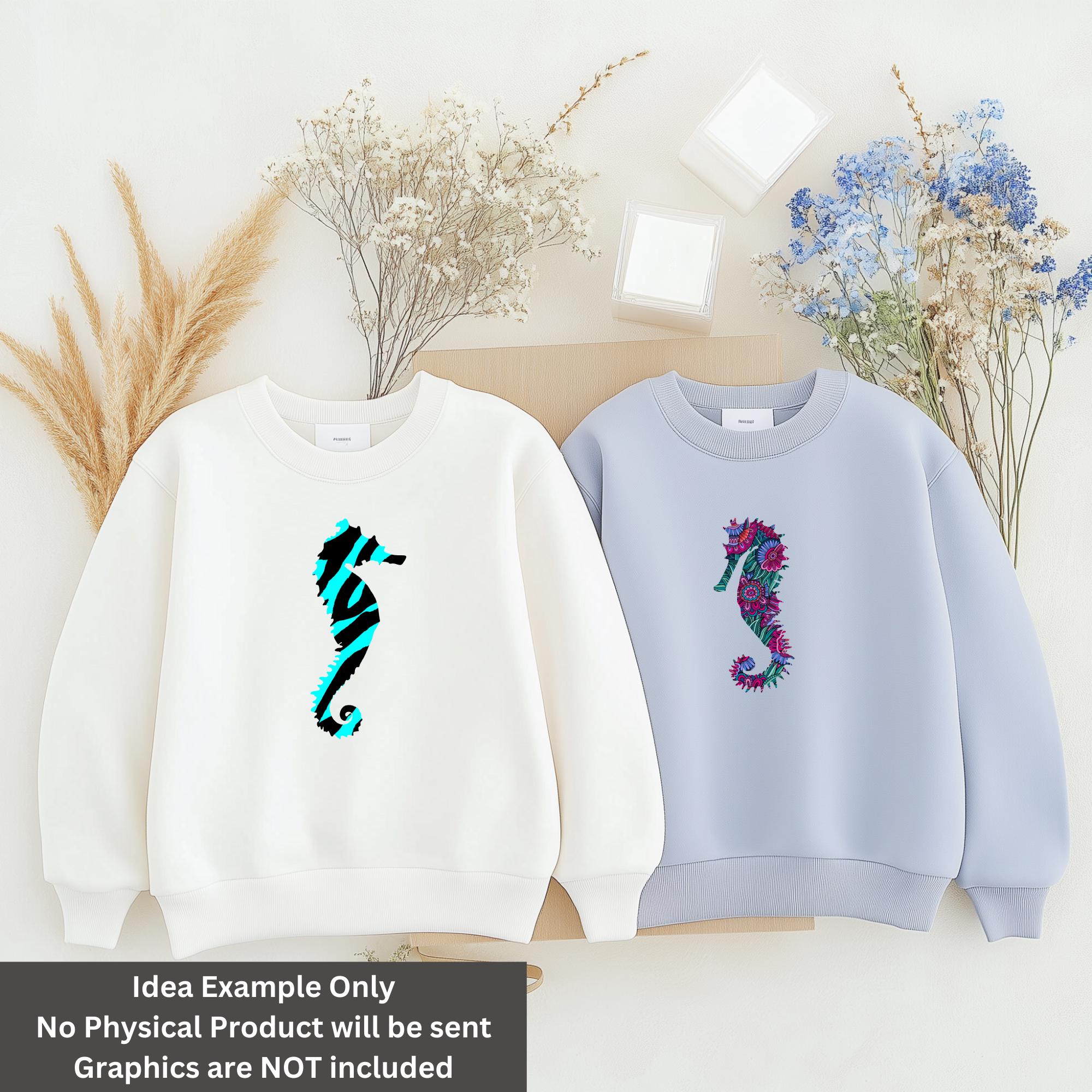 CANVA FRAMES Bundle of Cute Seahorses and Starfish Underwater ...