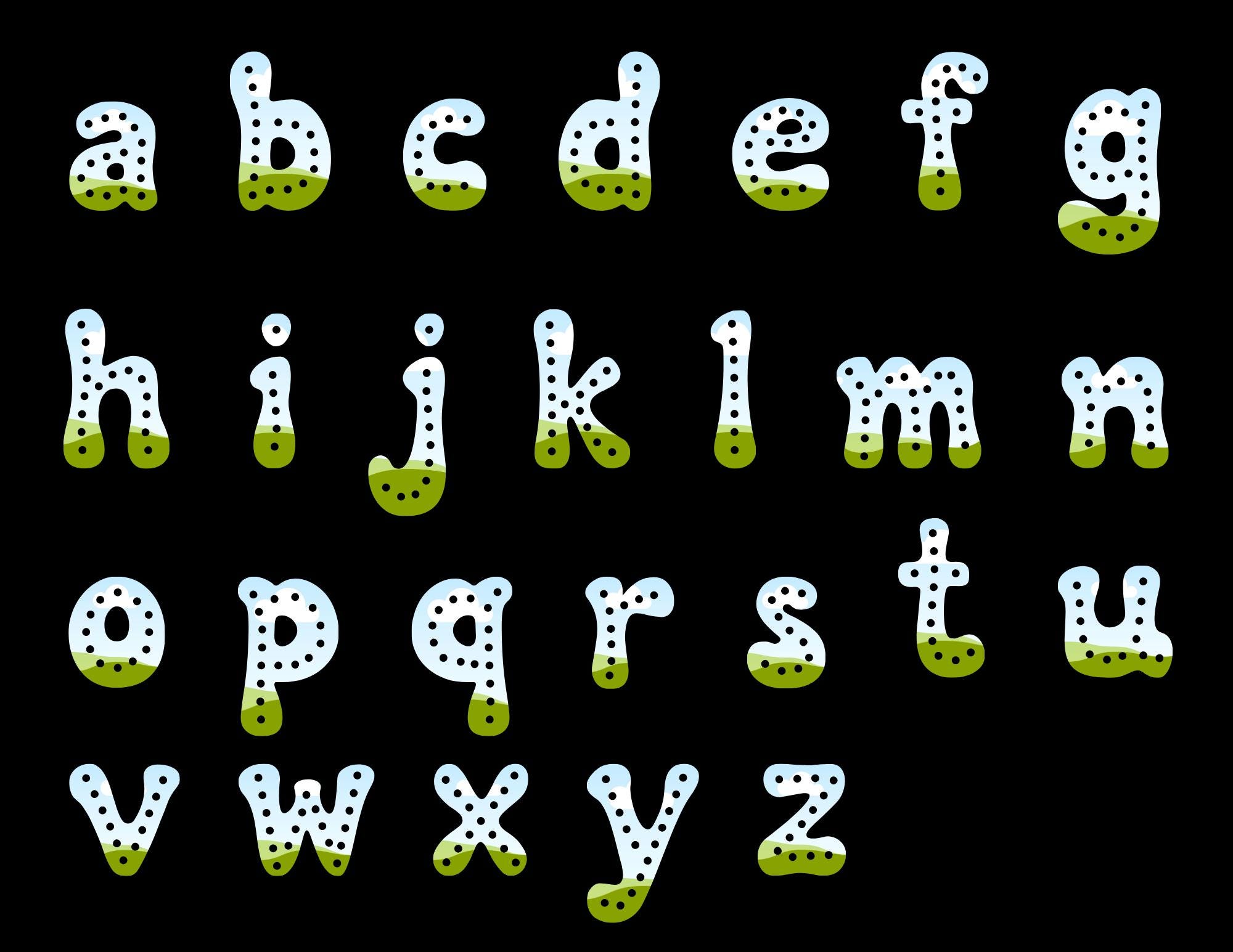 CANVA FRAMES Bundle of Retro Fancy Dot ALPHABET Designs, Upper, Lower ...