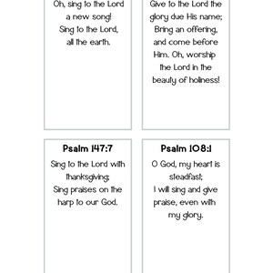 BIBLE VERSE MEMORY Flash Cards, Music of the Bible (psalms and More ...