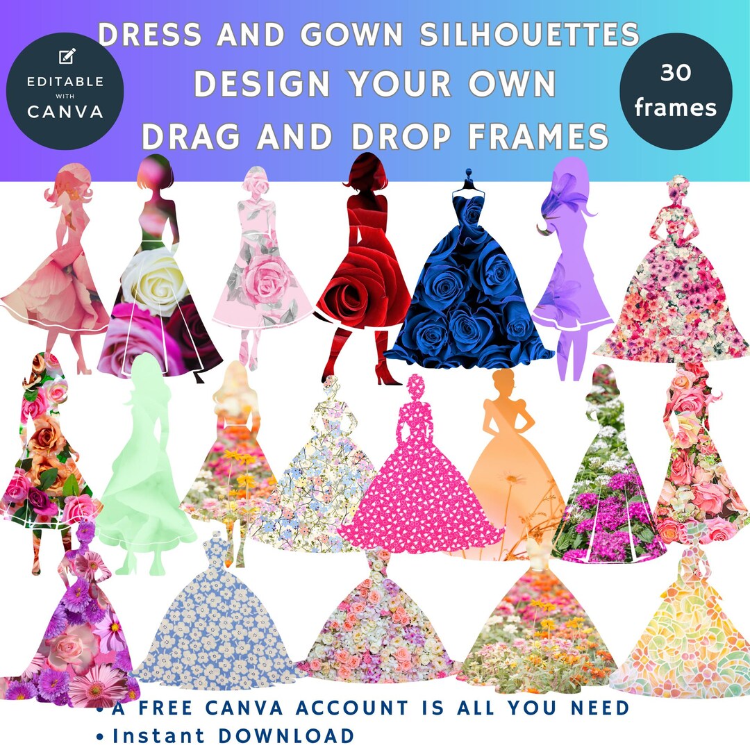 CANVA FRAMES - 30 Beautiful Ball Gown and Dress Designs! Mother's Day ...