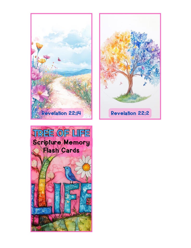 BIBLE VERSE MEMORY Flash Cards, Tree of Life (from Genesis to ...
