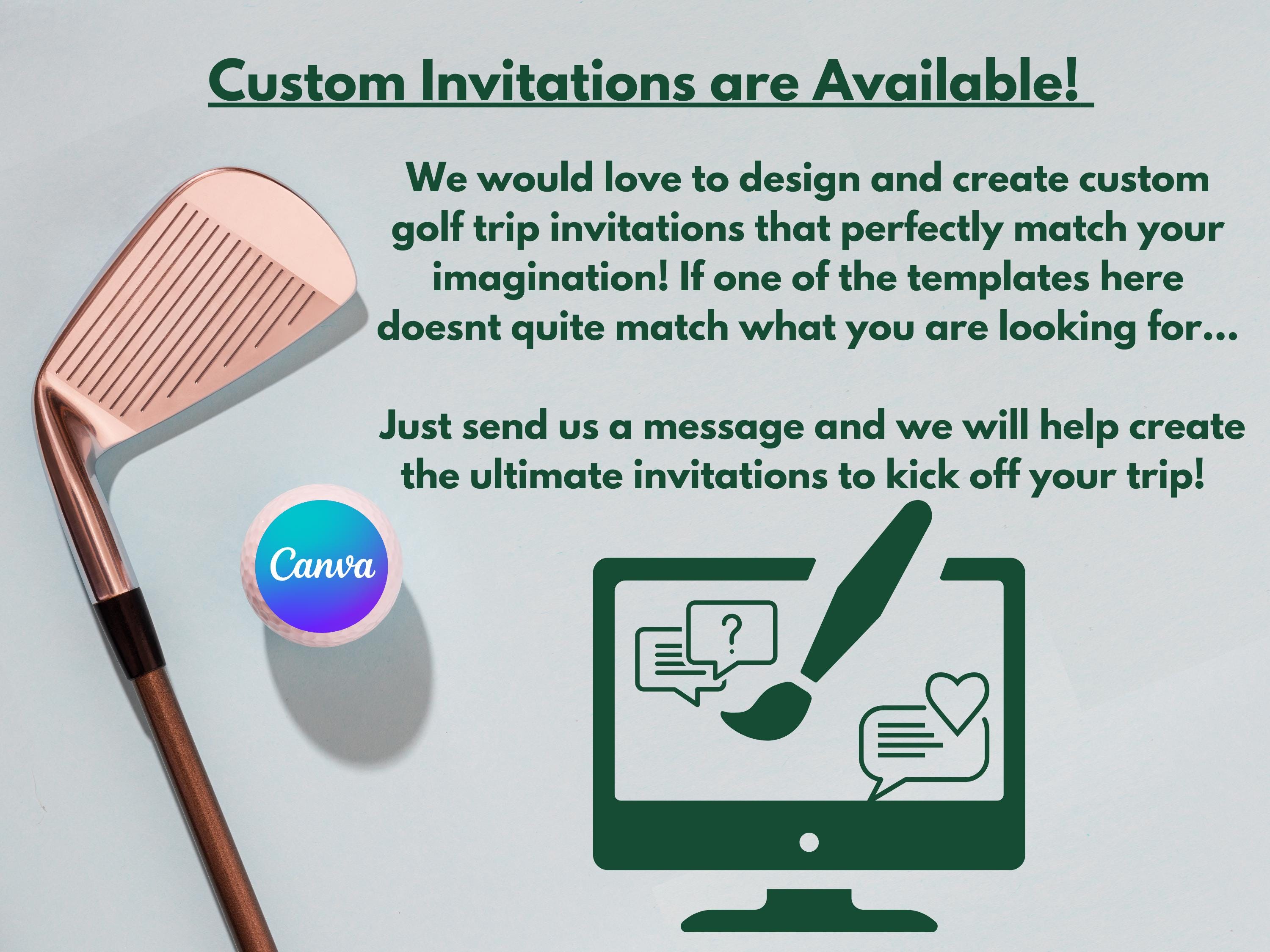 Golf Trip Invitation Poster - Editable in Canva for Golf Trip ...