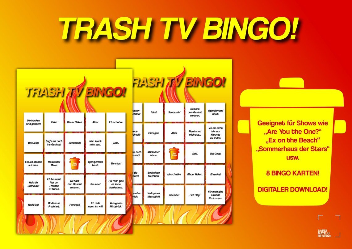 Trash TV Bingo! - Etsy