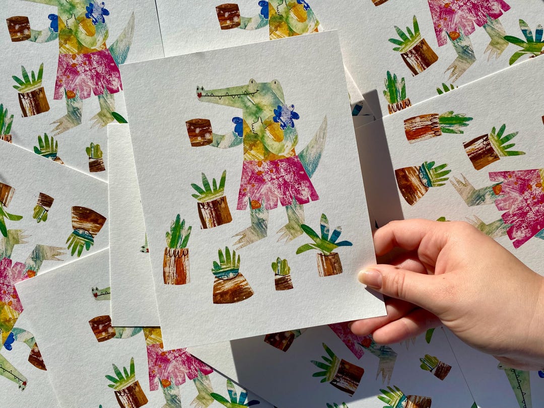 Art Print, ‘penny the Crocodile’ Collage - Etsy