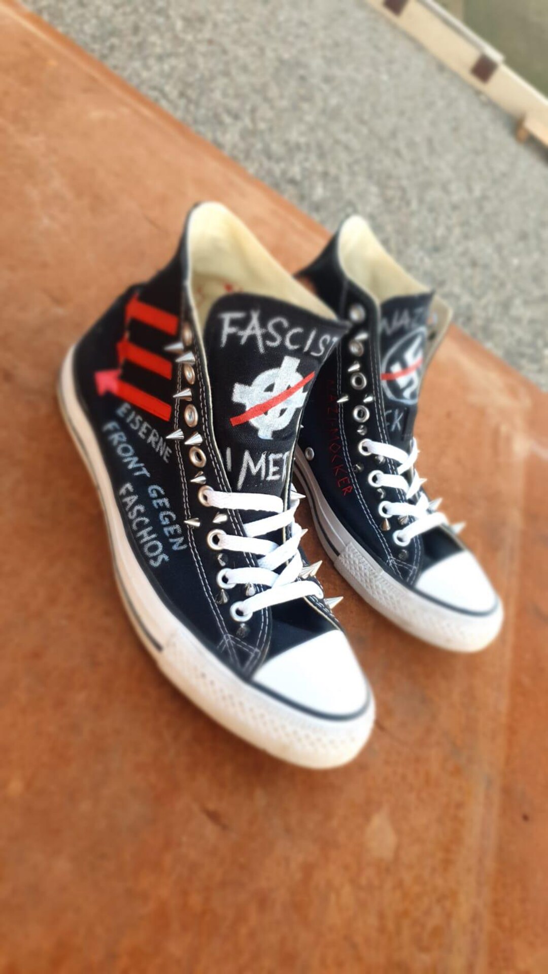 Anti-nazi and Anti-fascist Punk Rock Sneakers - Etsy