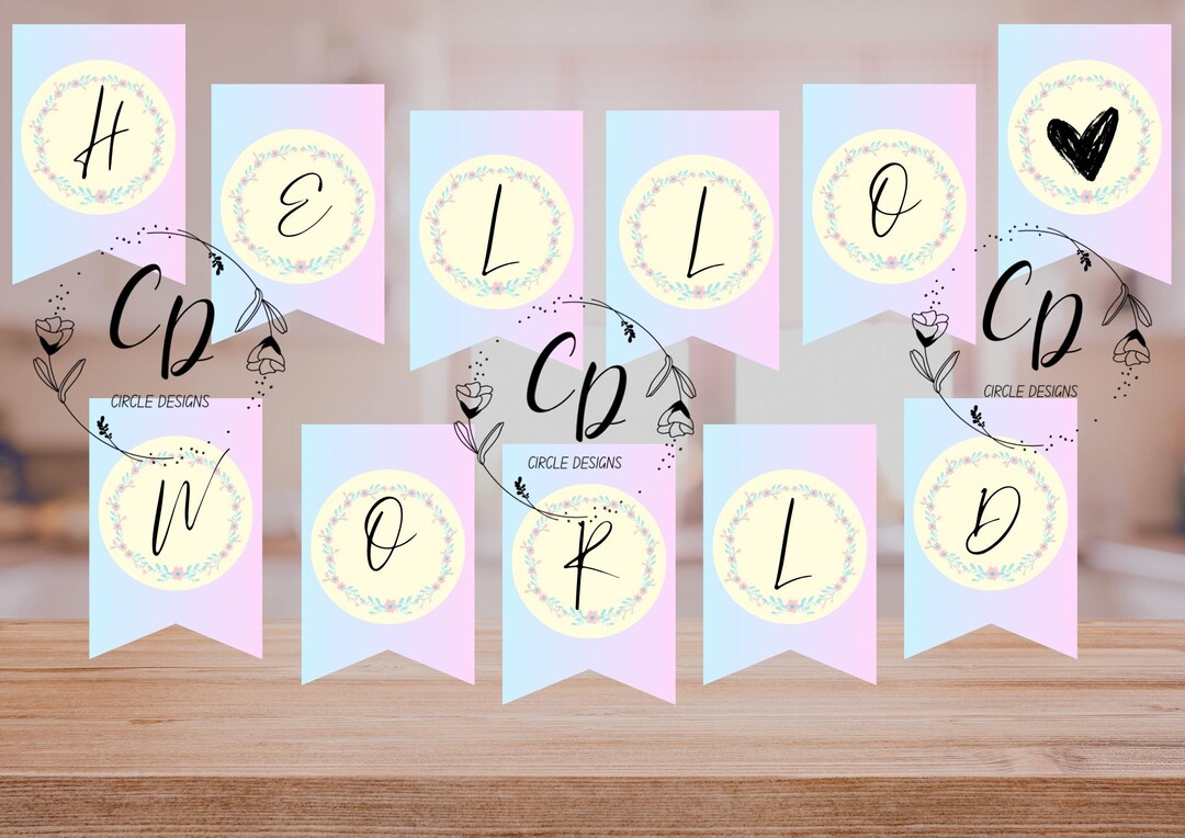 Printable Hello World Bunting Instant Download - Etsy