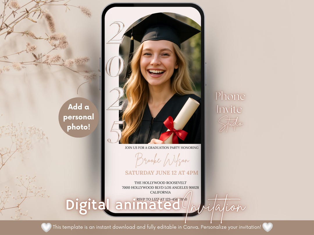 Editable Digital Invitation, Graduation Invite, Graduation Party ...