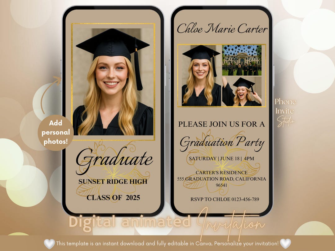 Graduation Party, Graduation Evite, Editable Template, Digital Invite ...