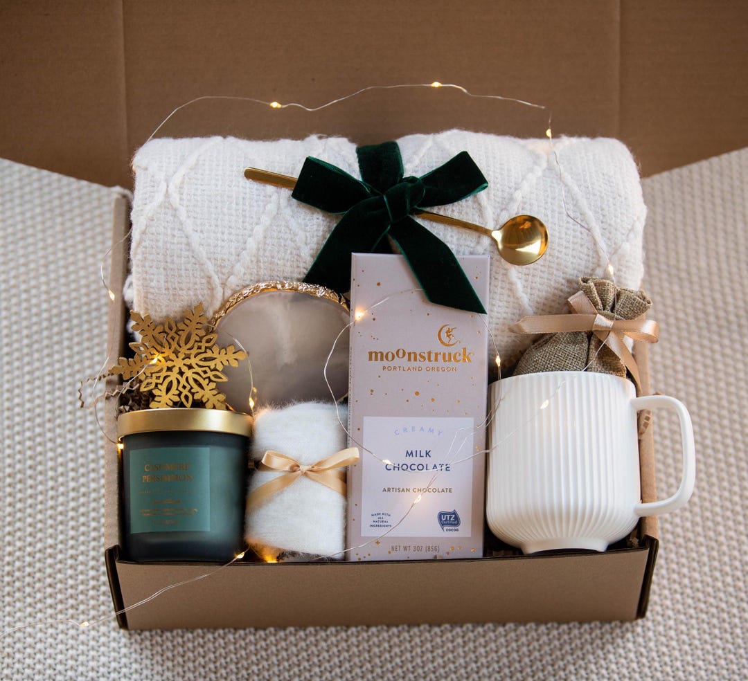 Warm and Cozy Gift Basket for Women, Cozy Gift Box With Blanket, Socks ...