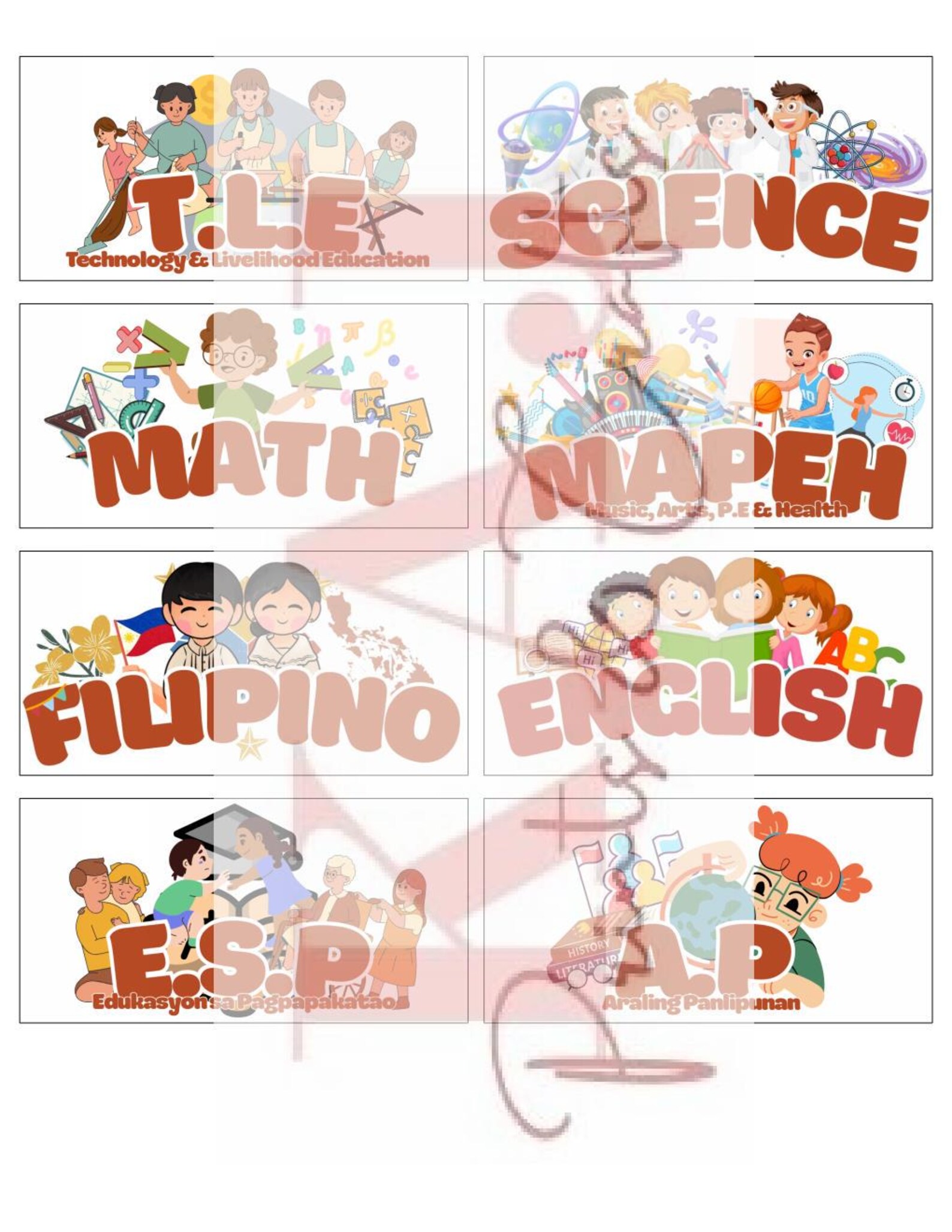 15 Subjects (LINK Included) - Printable School Subject Labels ...
