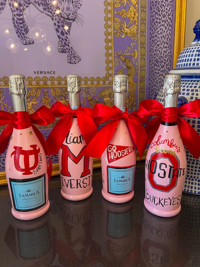 Hand Painted Custom Graduation Champagne Bottle - Etsy