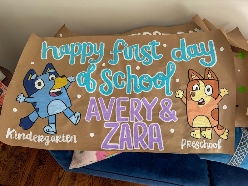 CUSTOM Hand Painted Brown Paper Banner - Etsy