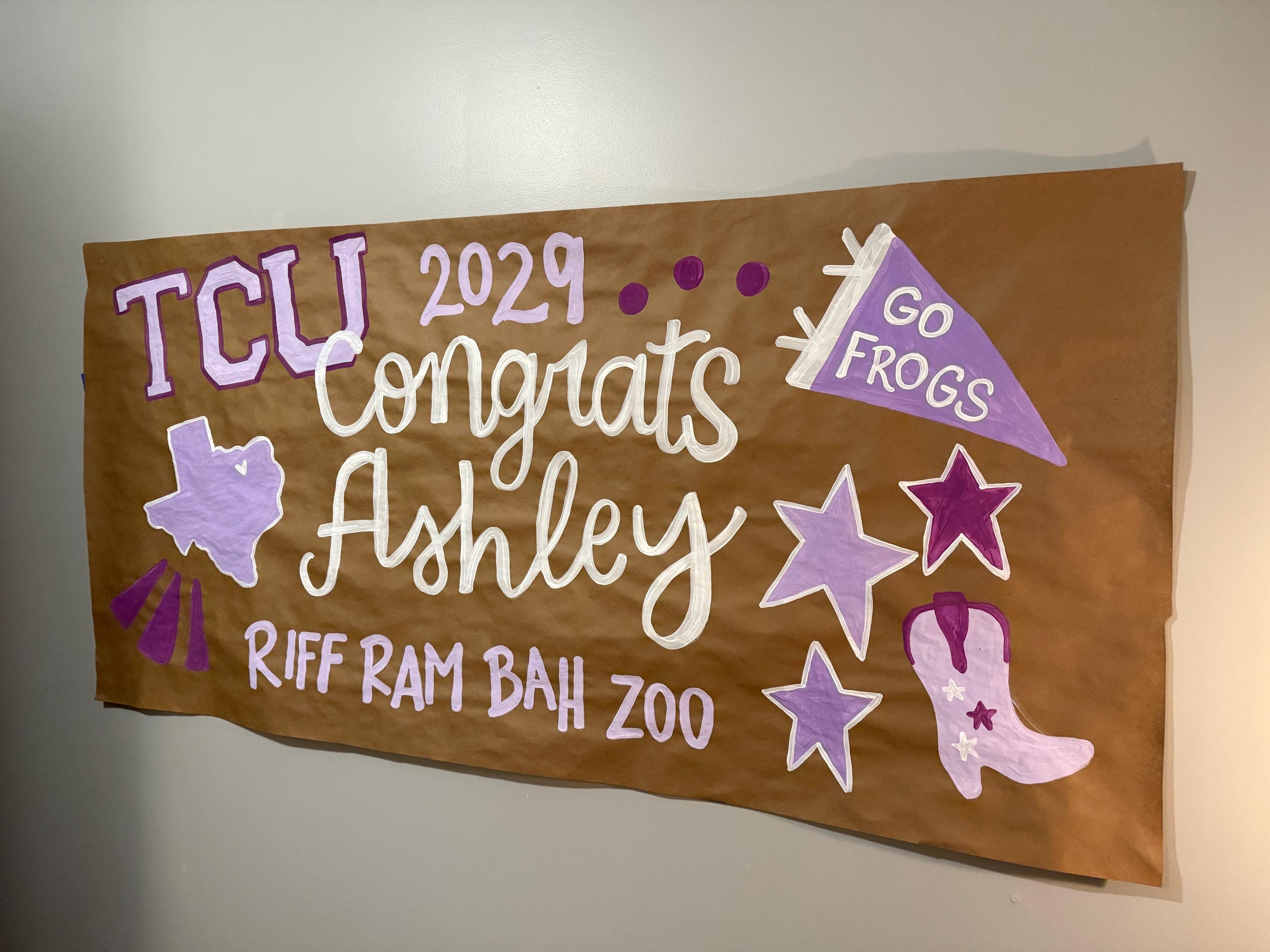 CUSTOM Graduation Hand Painted Brown Paper Banner - Etsy