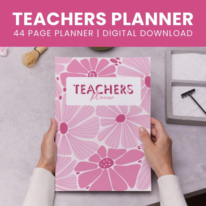 Printable & Editable Teacher Planner | Pink Floral Design | Weekly and ...