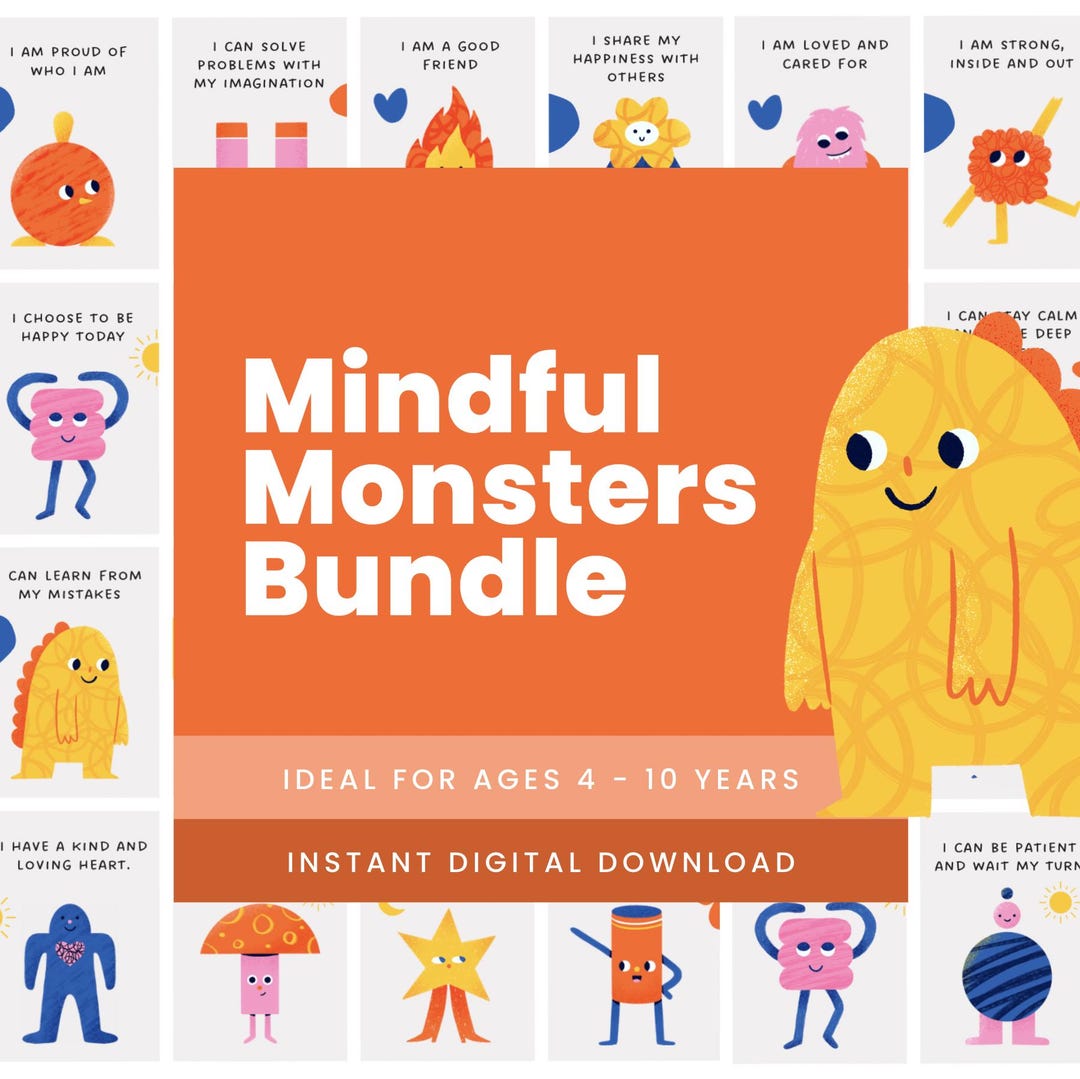 Mindful Monsters Pack | Kids Emotional Wellness Kit | Calming ...