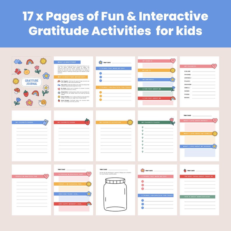 Kids Gratitude Journal Printable | Fun & Interactive Gratitude ...