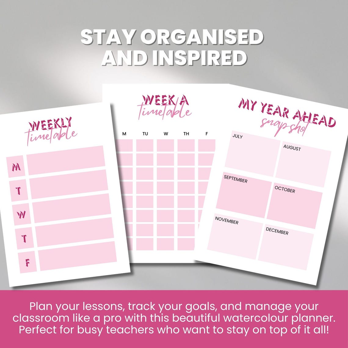 Printable & Editable Teacher Planner | Pink Floral Design | Weekly and ...