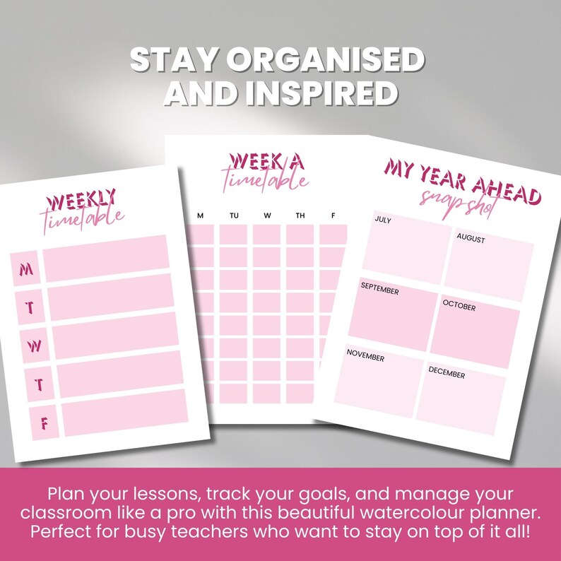 Printable & Editable Teacher Planner | Pink Floral Design | Weekly and ...