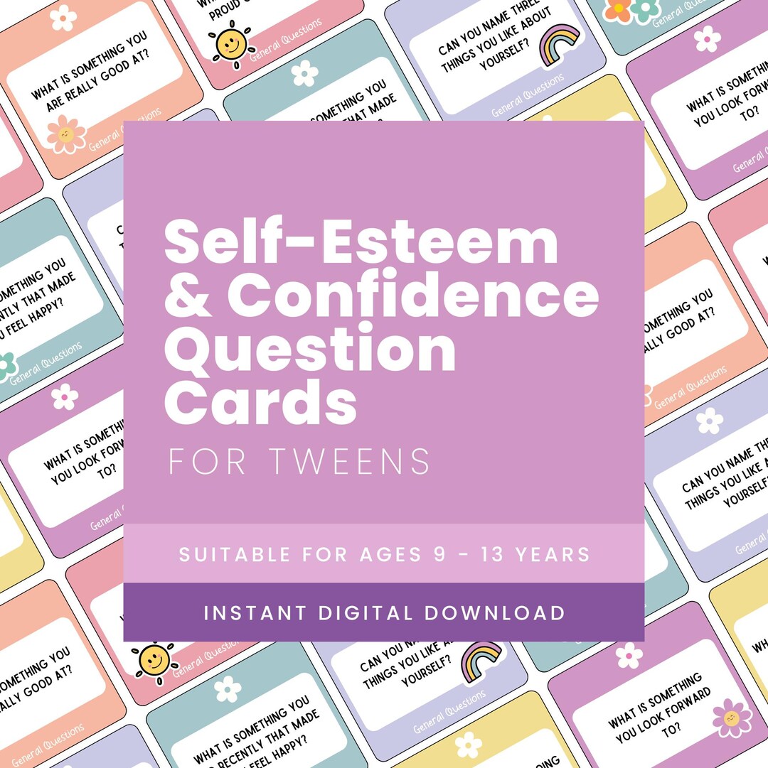 Self-esteem for Tweens Printable Confidence Cards, Emotional Growth ...