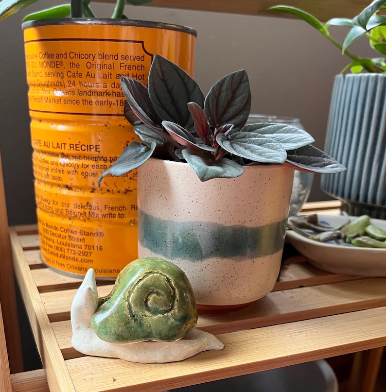 Ceramic Snail Figurine // Removable Shell - Etsy
