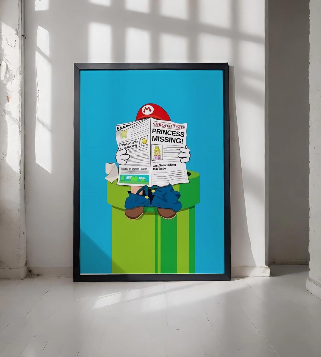 Funny Mario Toilet Poster, Mario Wall Art, Video Game Poster, Printable ...