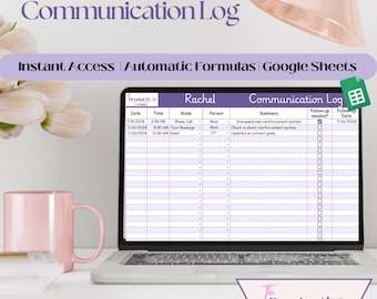 Simple Communication Log for Bcbas | Google Sheets Template for Tracking Client Communication ...