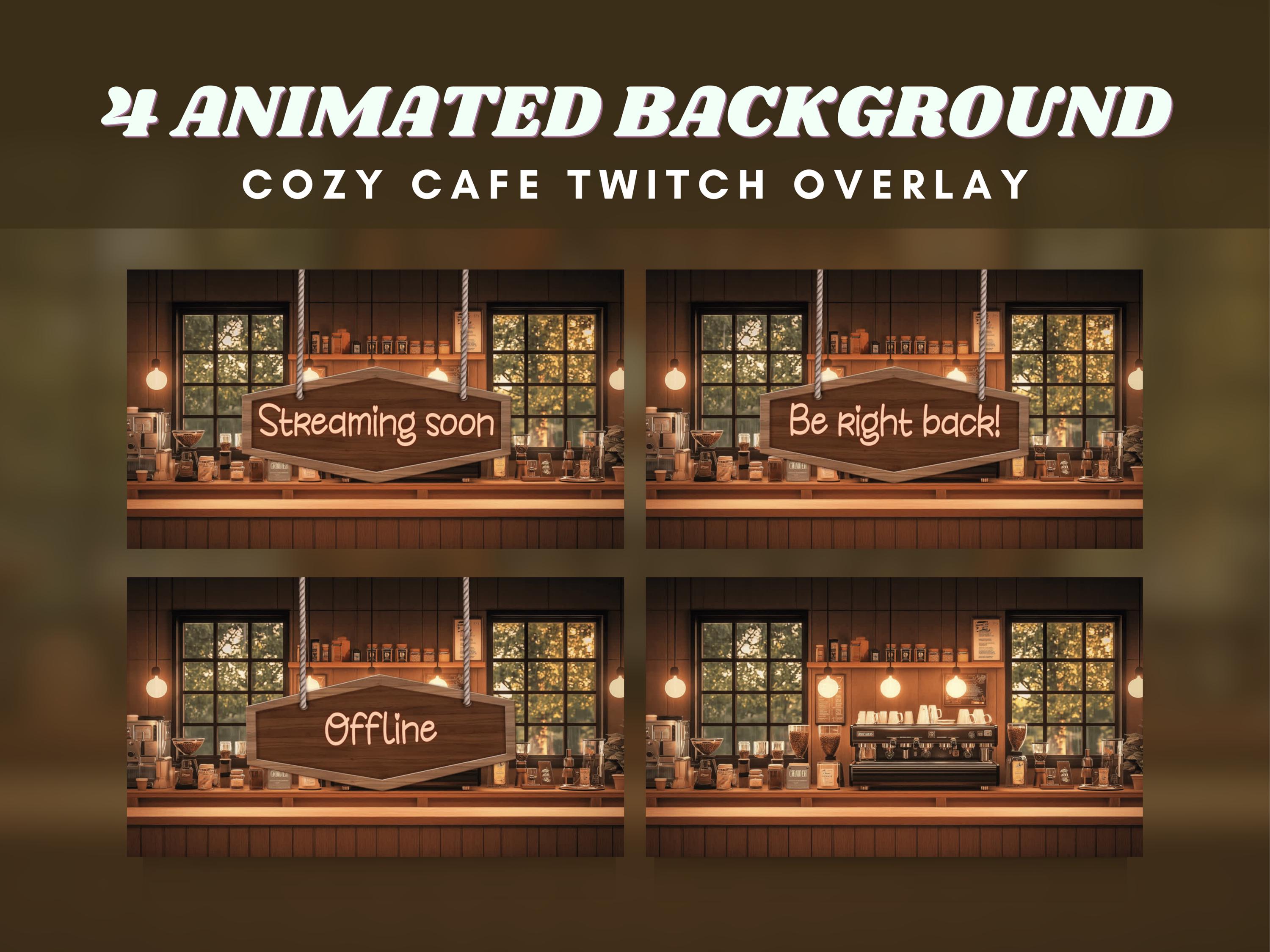 Cozy Cafe Twitch Stream Package Vtuber Cafe Aesthetic Animated Rain ...