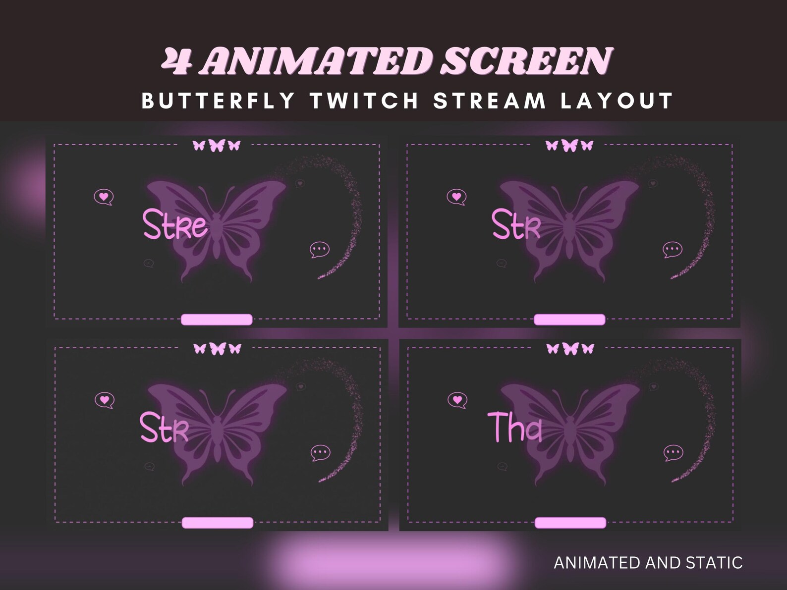 Animated Butterfly Twitch Stream Overlay Be Right Back Streaming Soon ...