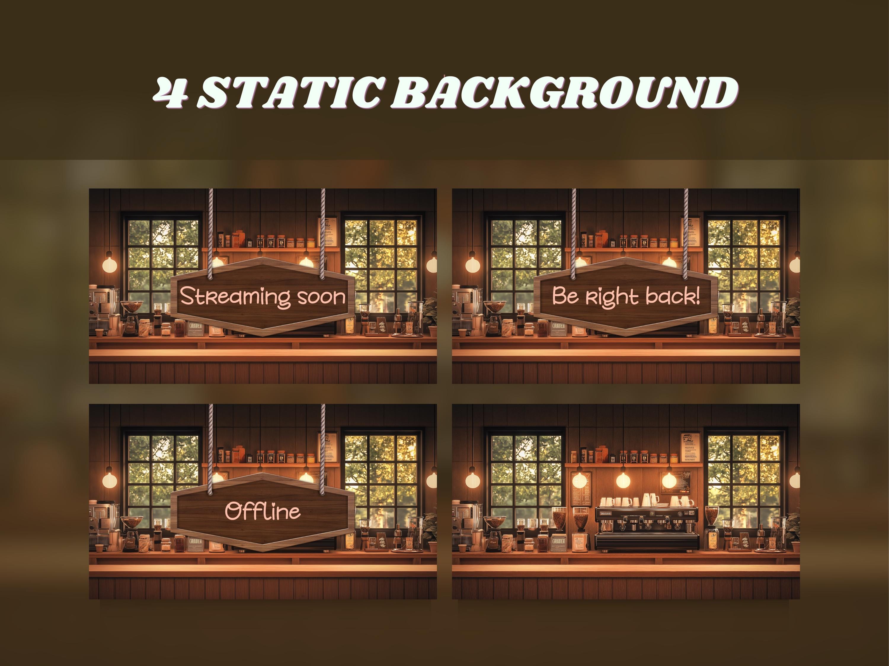 Cozy Cafe Twitch Stream Package Vtuber Cafe Aesthetic Animated Rain ...