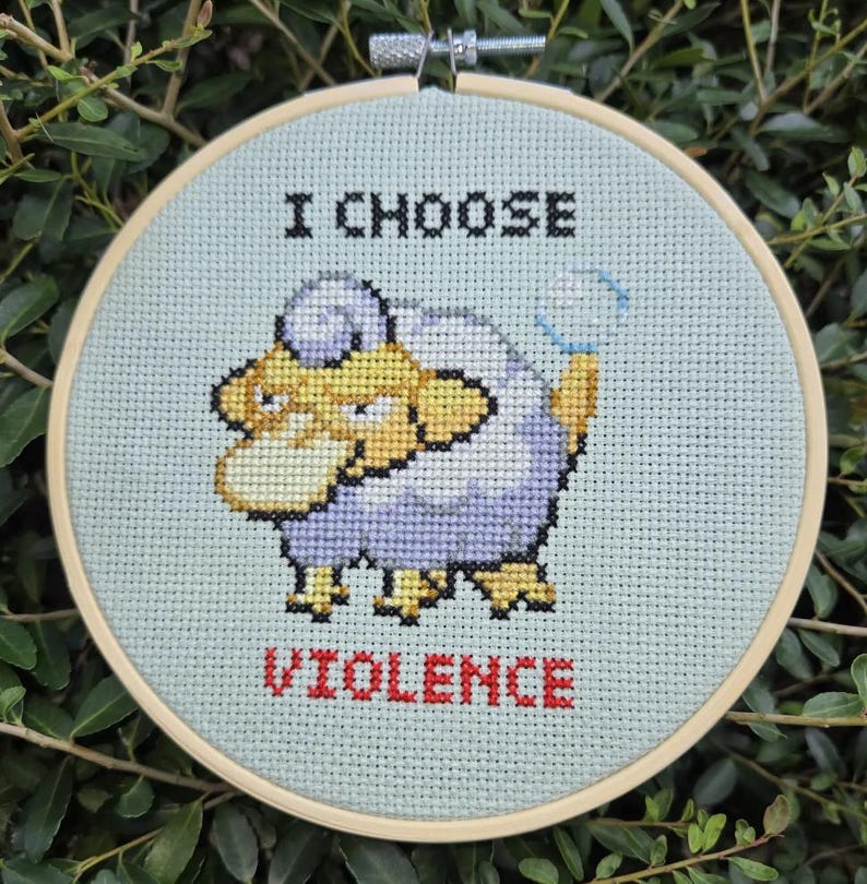 Pokémon Fusion Cross Stitch Pattern Psyduck Mareep PDF Download - Etsy ...