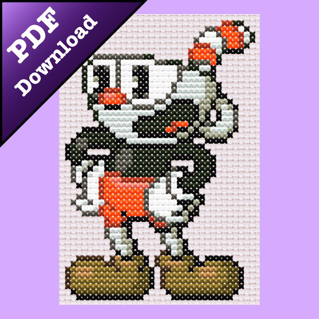 Cuphead Pokémon Fusion Cross Stitch Pattern Tyrogue Lileep PDF Download ...
